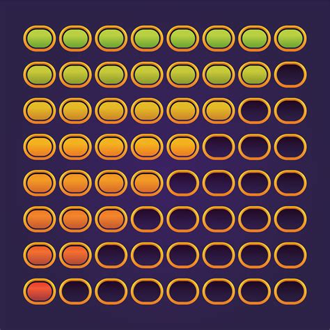 Loading Progress Bar Ui Game Asset Of Shiny Health And Score Percent Indicator Animation Ui