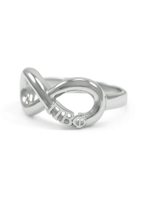 Pi Beta Phi Sterling Silver Infinity Ring The Collegiate Standard