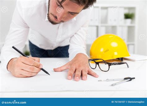 Architect In Action Stock Image Image Of Building Paper 76726107
