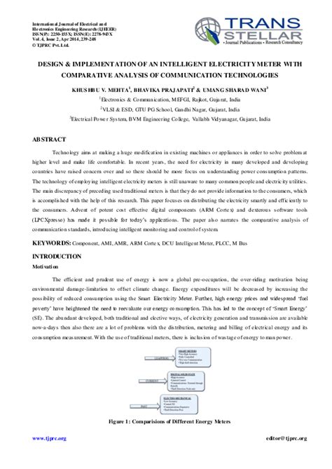 Pdf Design And Implementation Of An Intelligent Electricity Meter With