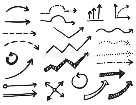 Set Of Arrows And Pointers Manual Graphics Stock Vector Illustration Of Direction Marker
