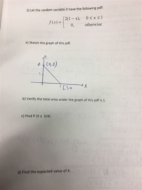solved 2 let the random variable x have the following pdf