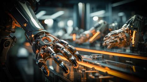 Precision Robotics Dynamic Closeup Revealing Intricate Technical Details Premium Ai Generated