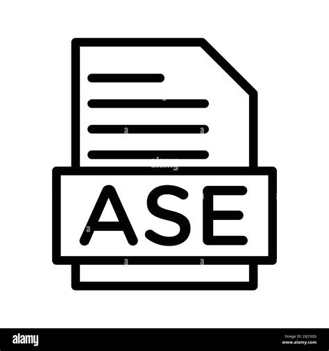 ASE File Document Icon Linear Logo Mark Set Collection In Black And