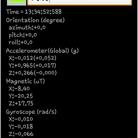 Screenshot For Sensor Data Scanner Download Scientific Diagram