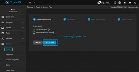 How To Install And Configure TrueNAS CORE 13 Storage ComputingForGeeks