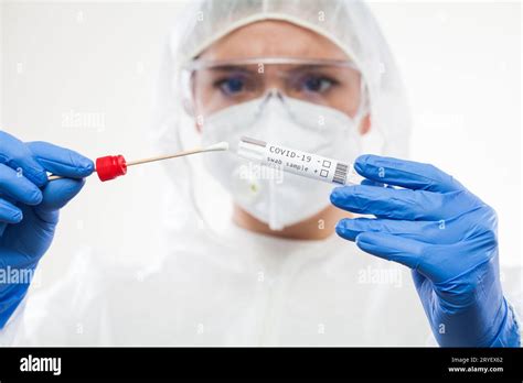 Healthcare Professional Holding Coronavirus Covid 19 Test Kit Equipment