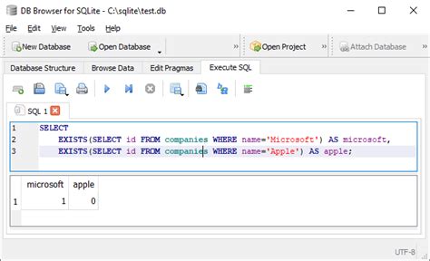 Sqlite Оператор Exists
