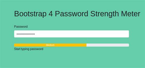 Password Strength Meter Example With Bootstrap 4 Password Strength Strength Passwords