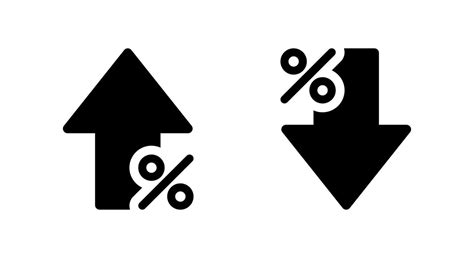 Percent Growth And Decline Icon Increase And Decrease Percentage Arrow