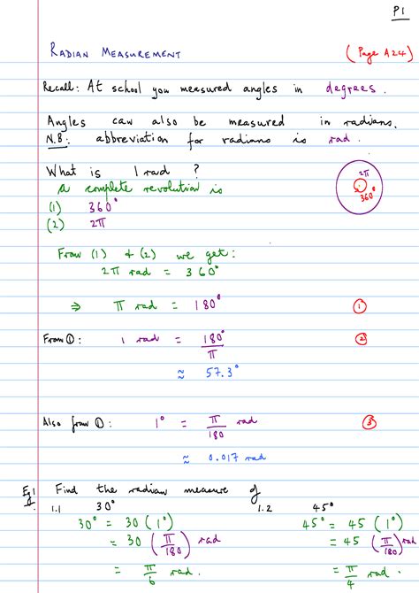 Trig Notes Dr O Narain MATH Studocu