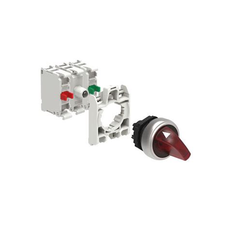 Illum Sel 2 Pos Maintained Red Wmtg Adapter 1no1nc Led 24v