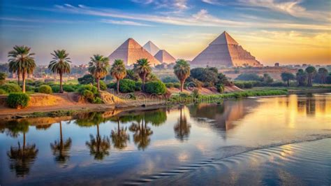 A View Of The Pyramids Of Giza Stock Illustration Illustration Of