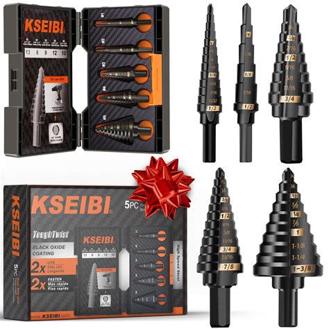 Kseibi 598240 Industrial Grade Unibit 5 Pieces Step Drill Bits Set 3