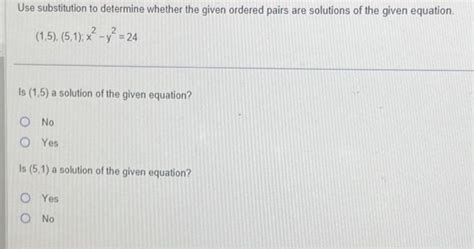 solved use substitution to determine whether the given