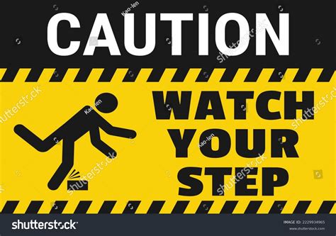 Caution Sign Watch Your Step Mind Stock Vector Royalty Free
