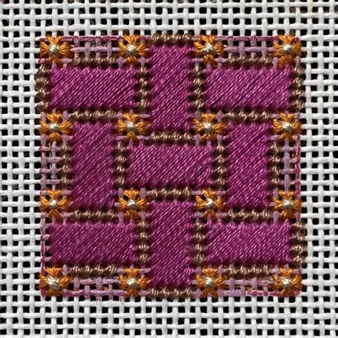 Needlepoint Stitch With Flowers