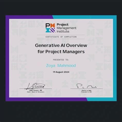 Completed Generative Ai For Project Managers Course Zoya Mahmood Posted On The Topic Linkedin