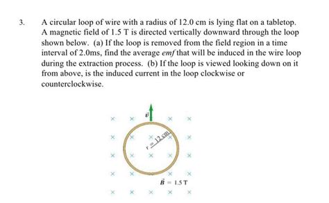 Solved A Circular Loop Of Wire With A Radius Of Cm Is Chegg