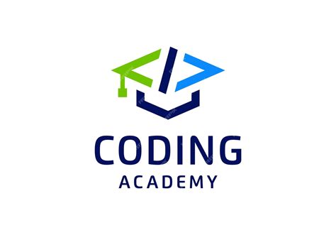 premium vector code symbol with graduation cap for coding education