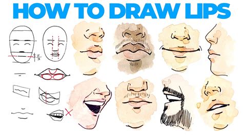 How To Draw An Open Mouth Step By Step Mouth Lips And Teeth Tutorial