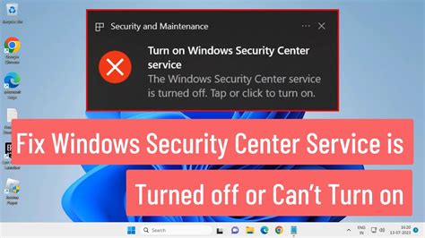 Fix Windows Security Center Service Is Turned Off Or Cant Turn On