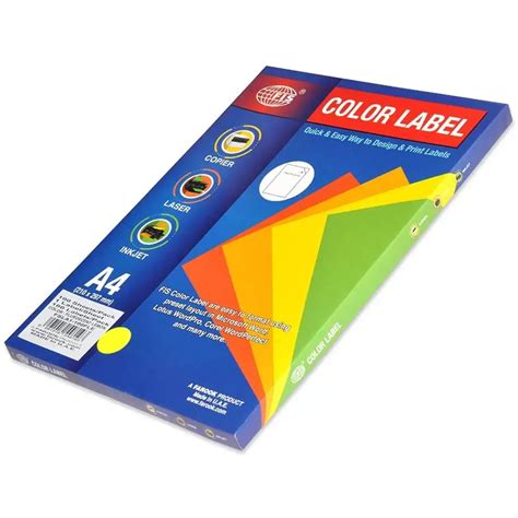 Farook Fis Color Label A4 Size Fluorescent Lemon Fsla1 100fle Farook Stationery Uae Dubai