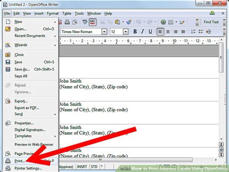 How To Print Address Labels Using Openoffice With Pictures