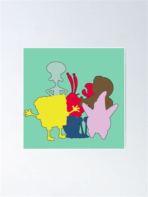Spongebob Cast Silhouette Poster By Nesominas Redbubble