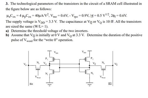 Solved 3 The Technological Parameters Of The Transistors In Chegg Com