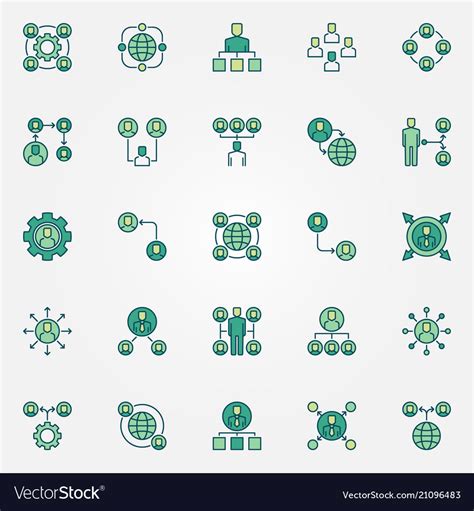 Outsourcing Colored Icons Set Outsource Vector Image