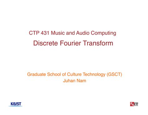 [ppt] discrete fourier transform graduate school of culture