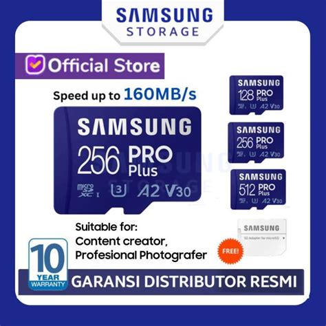 Promo Samsung Memory Card Hp Pro Plus 128gb 256gb 512gb Micro Sd Memori Card Kartu Sd Card