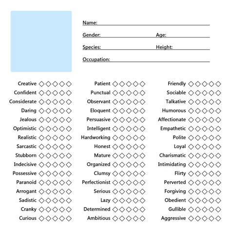 Dbz Oc Profile Template Character Description Template Dynf
