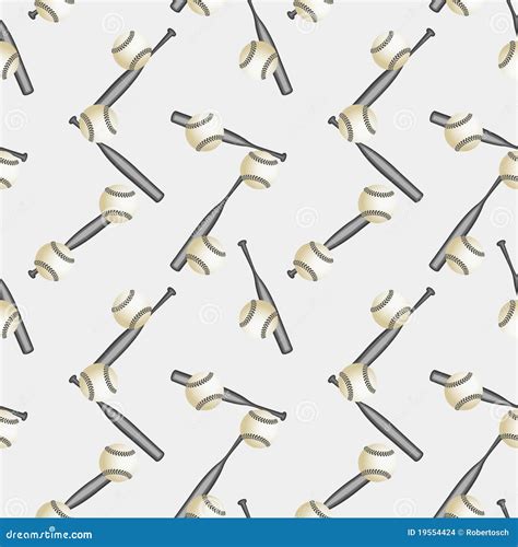 Baseball Seamless Pattern Cute Doodle Hand Drawn Baseballs Background