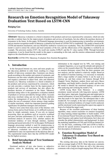 pdf research on emotion recognition model of takeaway evaluation text