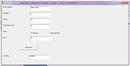 Program Menghitung Gaji Karyawan Menggunakan Visual Basic