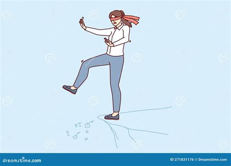 Blindfolded Girl Pop Art Vector Illustration 117795422