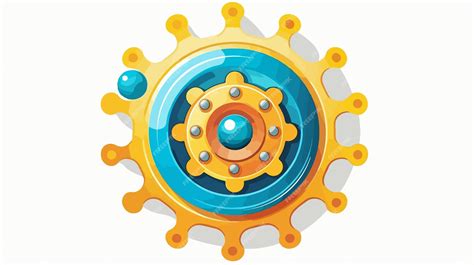 Atomic Nucleus And Gear Vector Symbol Cartoon Premium Ai Generated Vector
