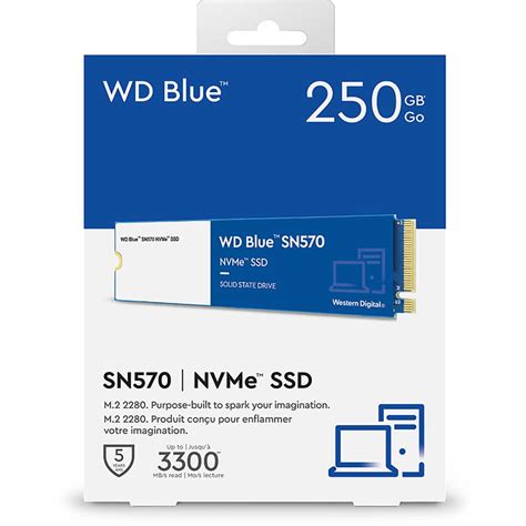 SSD WD Blue, SN570 M.2 NVMe 250GB, WDS250G3B0, Western Digital - 1 UN ...