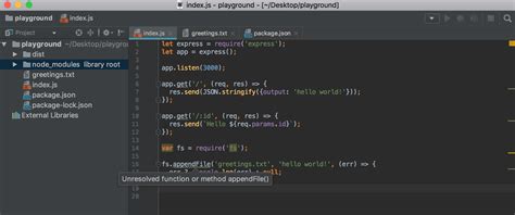 Unresolved Function Or Method In Webstorm 20172 Stack Overflow
