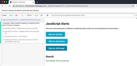How To Handle Javascript Alert Confirm And Prompt In Cypress