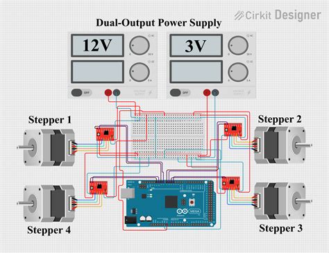 Arduino Mega 2560 Controlled Multi Stepper Motor System With A4988