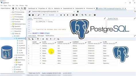 🔴 Bd Postgresql Insertion De Données Dans Une Table Avec Langage Sql Partie 4 Youtube