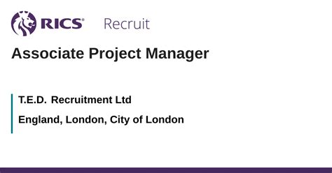 Associate Project Manager Job With Ted Recruitment Ltd 247443