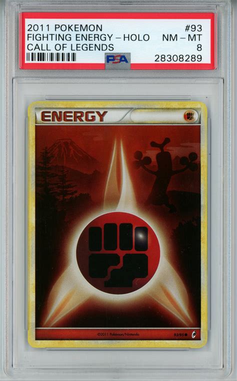 2011 Pokemon Call Of Legends Fighting Energy 93 Holo Foil Psa 8 Nm