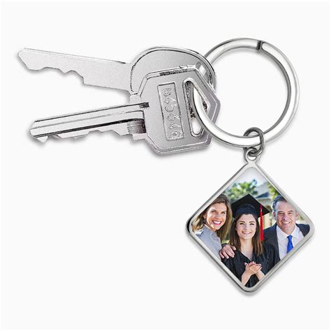 Personalized Sterling Silver Diamond Frame Photo Keychain Sandy