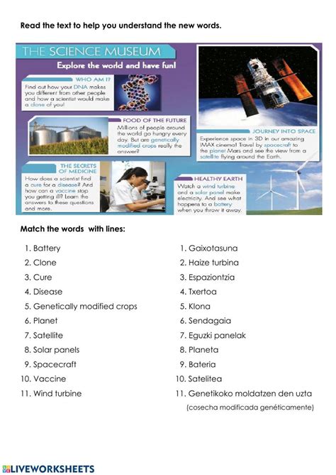 Science Vocabul Free Interactive Worksheets 66393