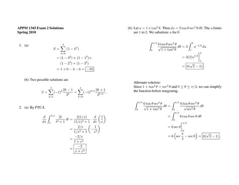 Average Value Calculus One Solved Exam Exams Calculus Docsity