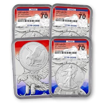 2026 Silver Eagle Eagle Core 1776 2026 Ngc 70 4 Pack